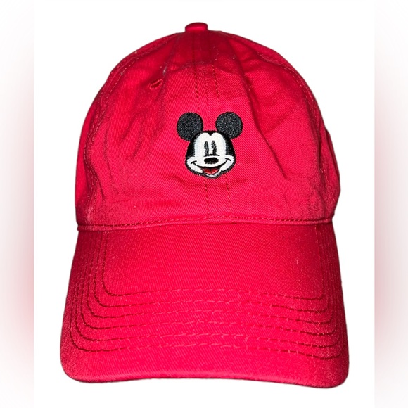 Disney | Accessories | Disney Mickey Mouse Red Baseball Adult Dad Hat ...